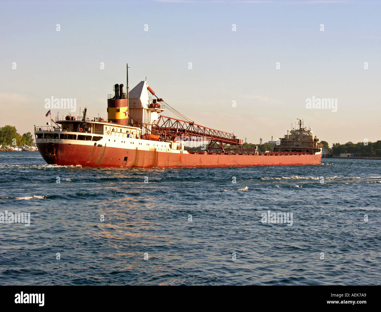 International and domestic Freighter Shipping on the St Clair River at ...