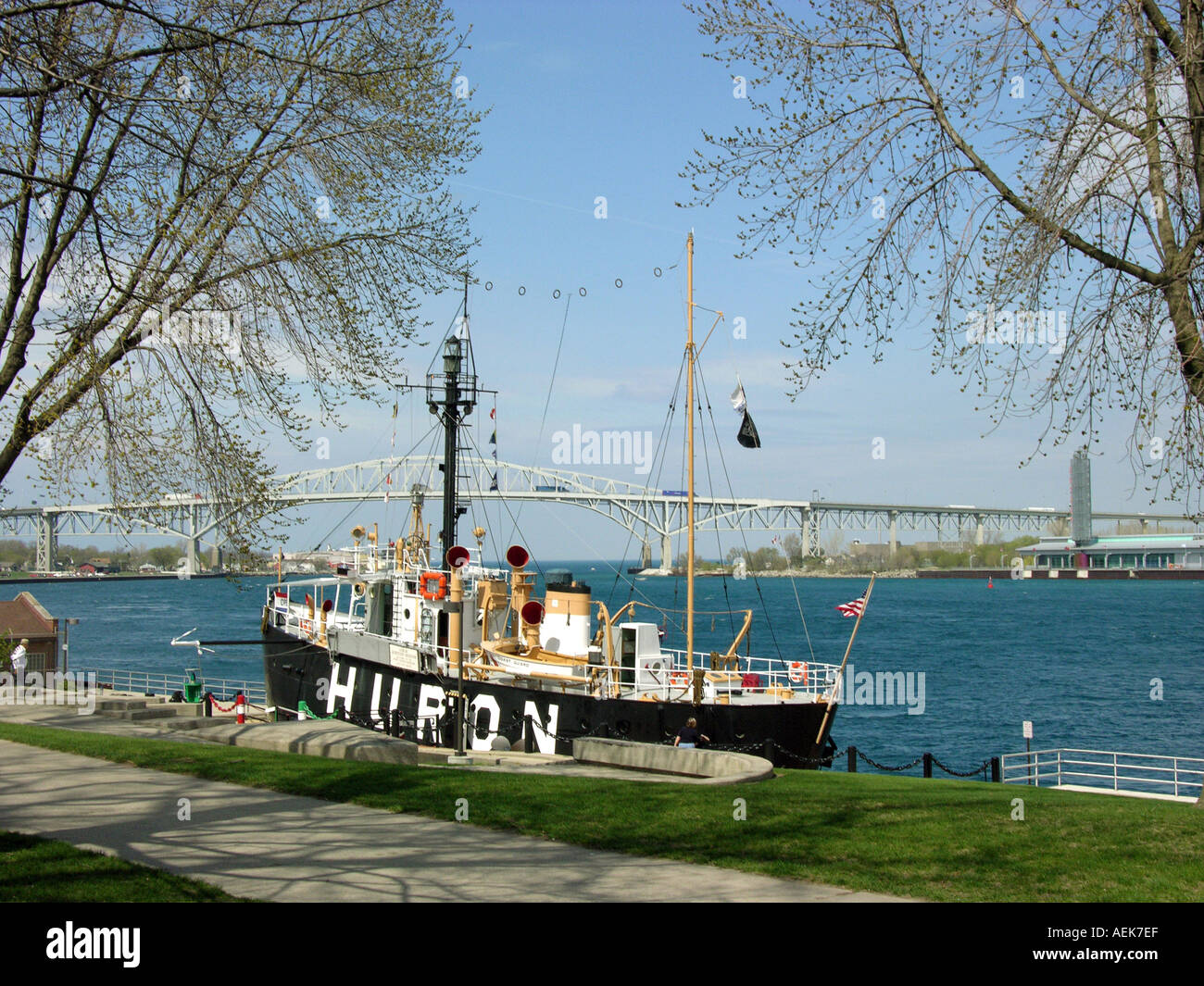 The Huron Lightship docked at Port Huron Michigan on the St Clair River ...