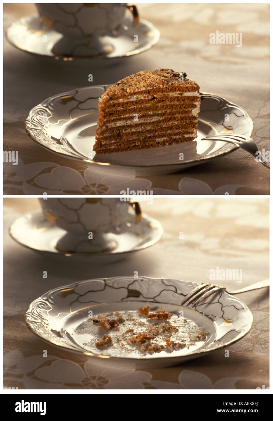 Before and after Cake Stock Photo - Alamy