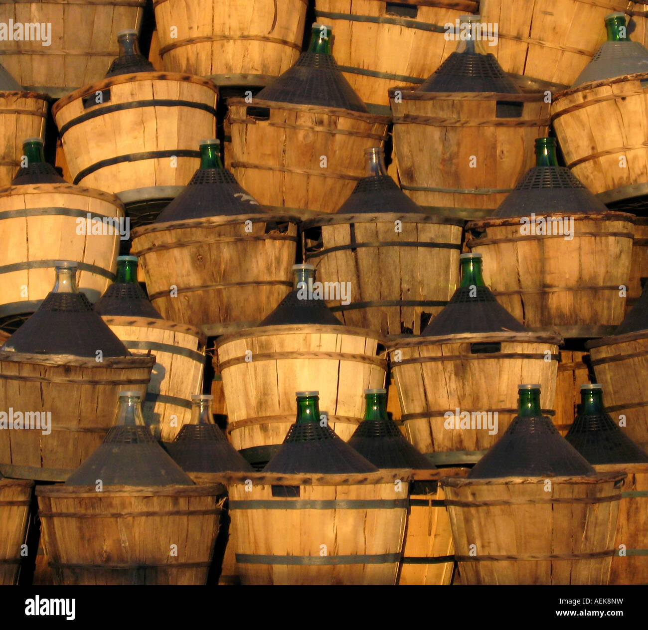 Wine demijohn pattern Stock Photo - Alamy