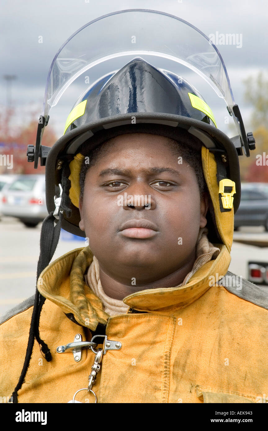 Portrait of a black male firefighter Stock Photo - Alamy