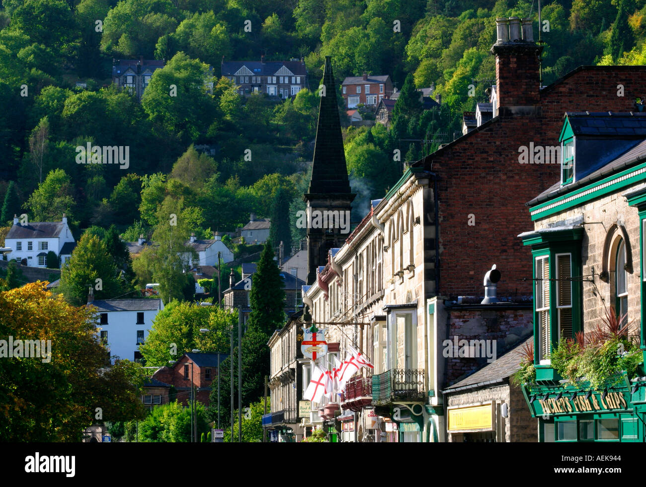 North Parade in Matlock Bath in the Peak District Derbyshire England ...