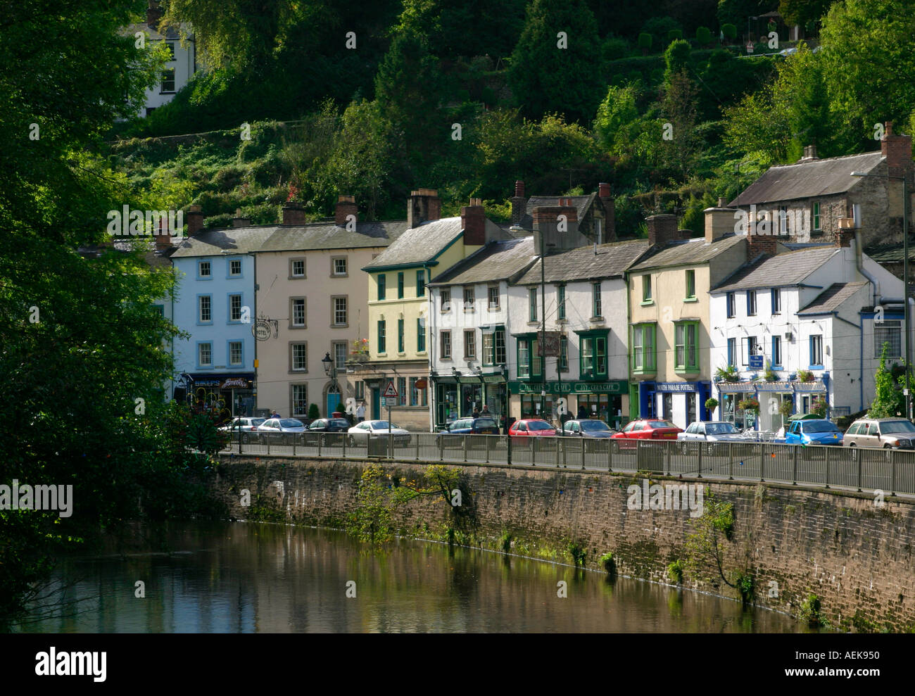 South Parade and the River Derwent at Matlock Bath in the Derbyshire ...