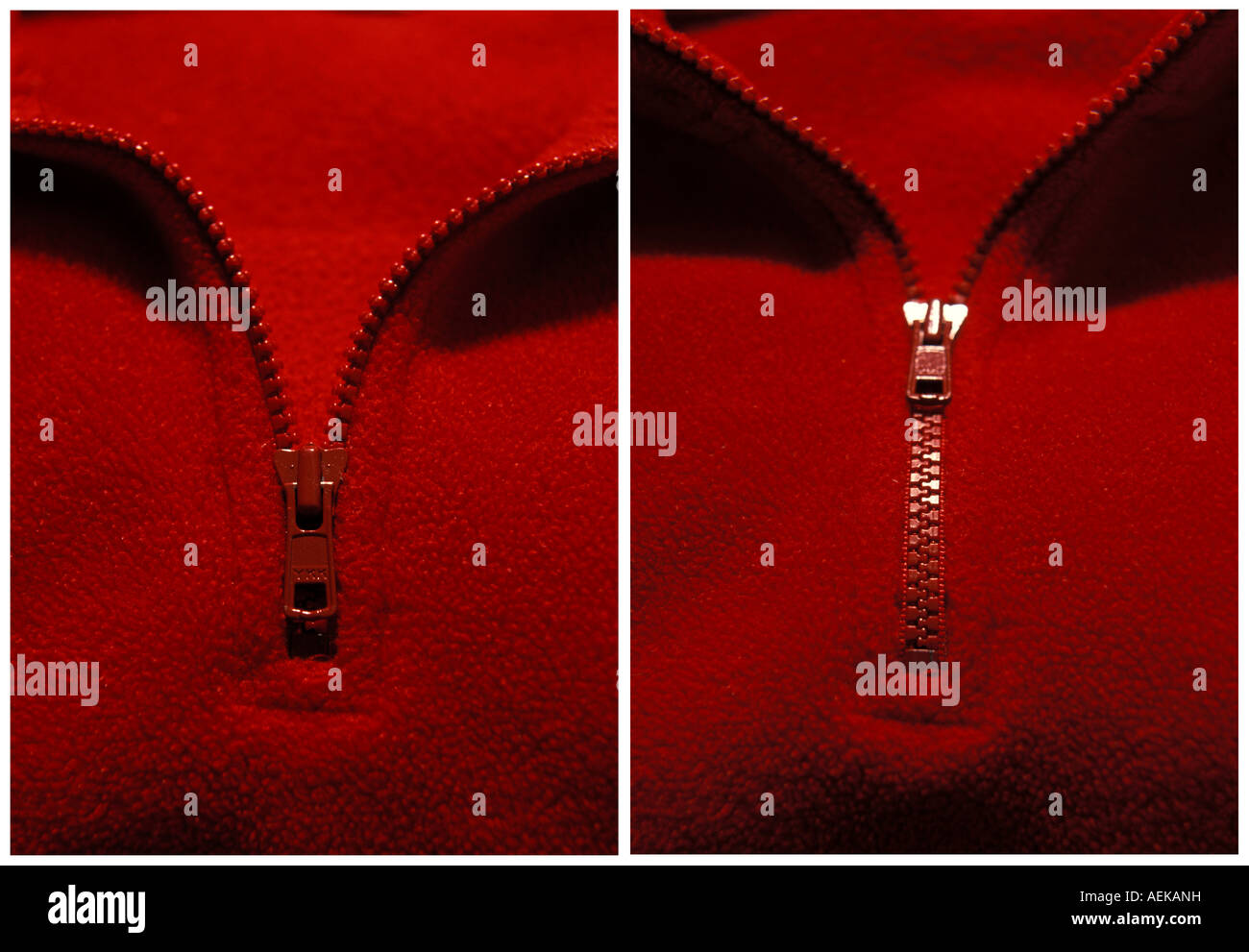 Before and after Zipper open and closed Stock Photo - Alamy