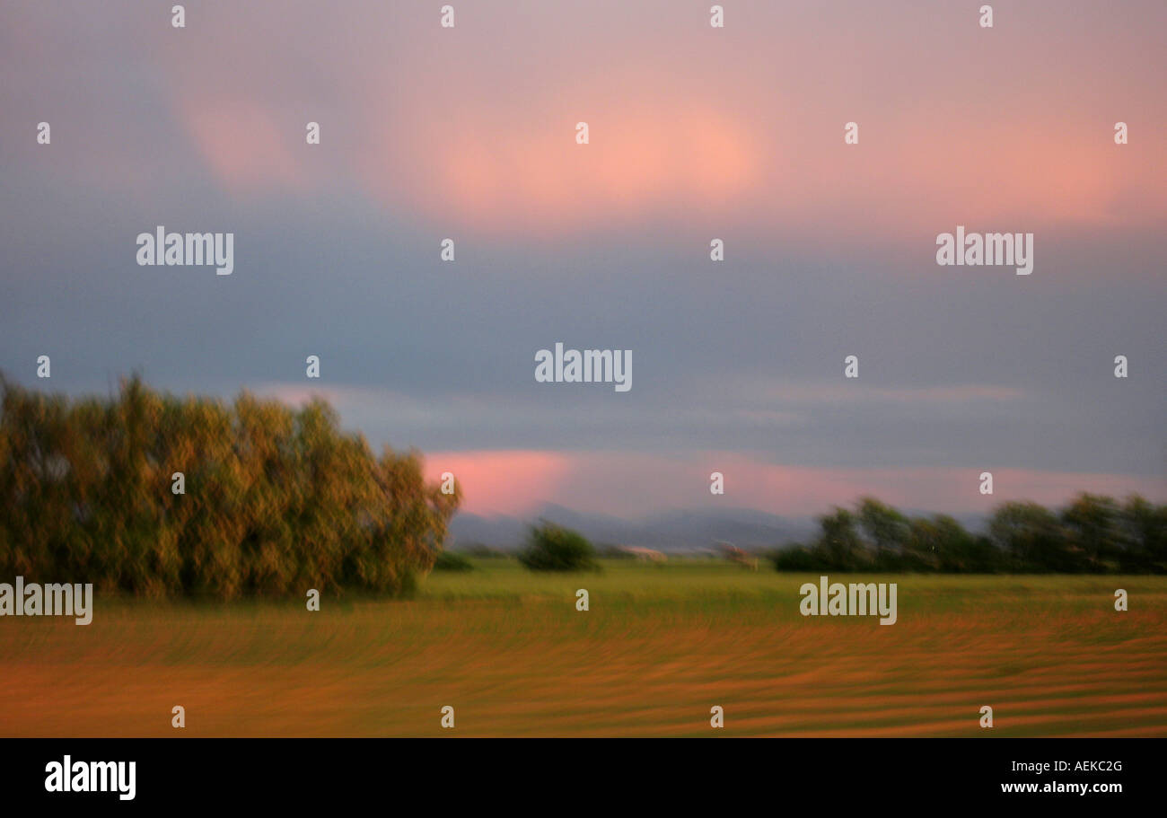 Abstract sunset painting Stock Photo - Alamy