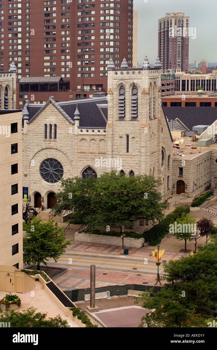An overhead view of a church in downtown Minneapolis Minnesota Stock ...
