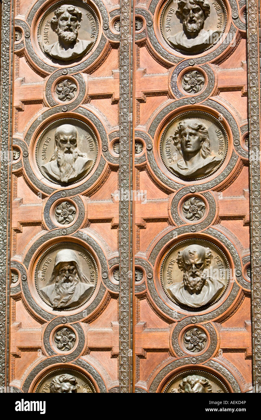 Detail of main door of St Stephens's Basilica, depicting carvings of ...