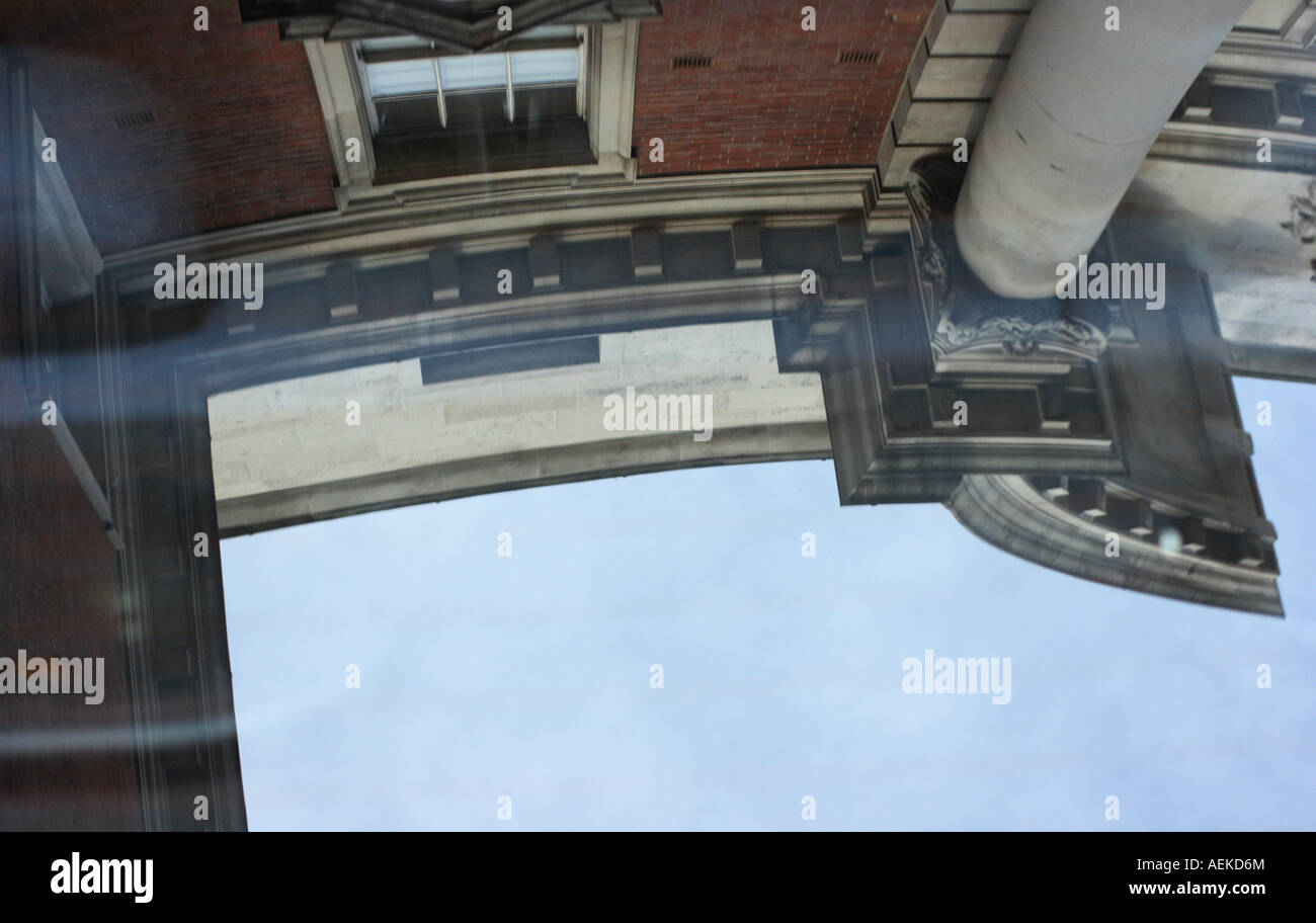 reflection of building and sky in rear window of a car Stock Photo - Alamy