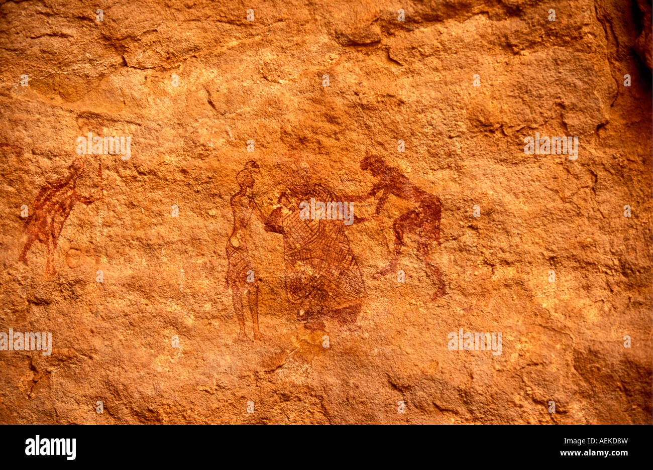 Libya Akakus Prehistoric paintings on rock Stock Photo - Alamy