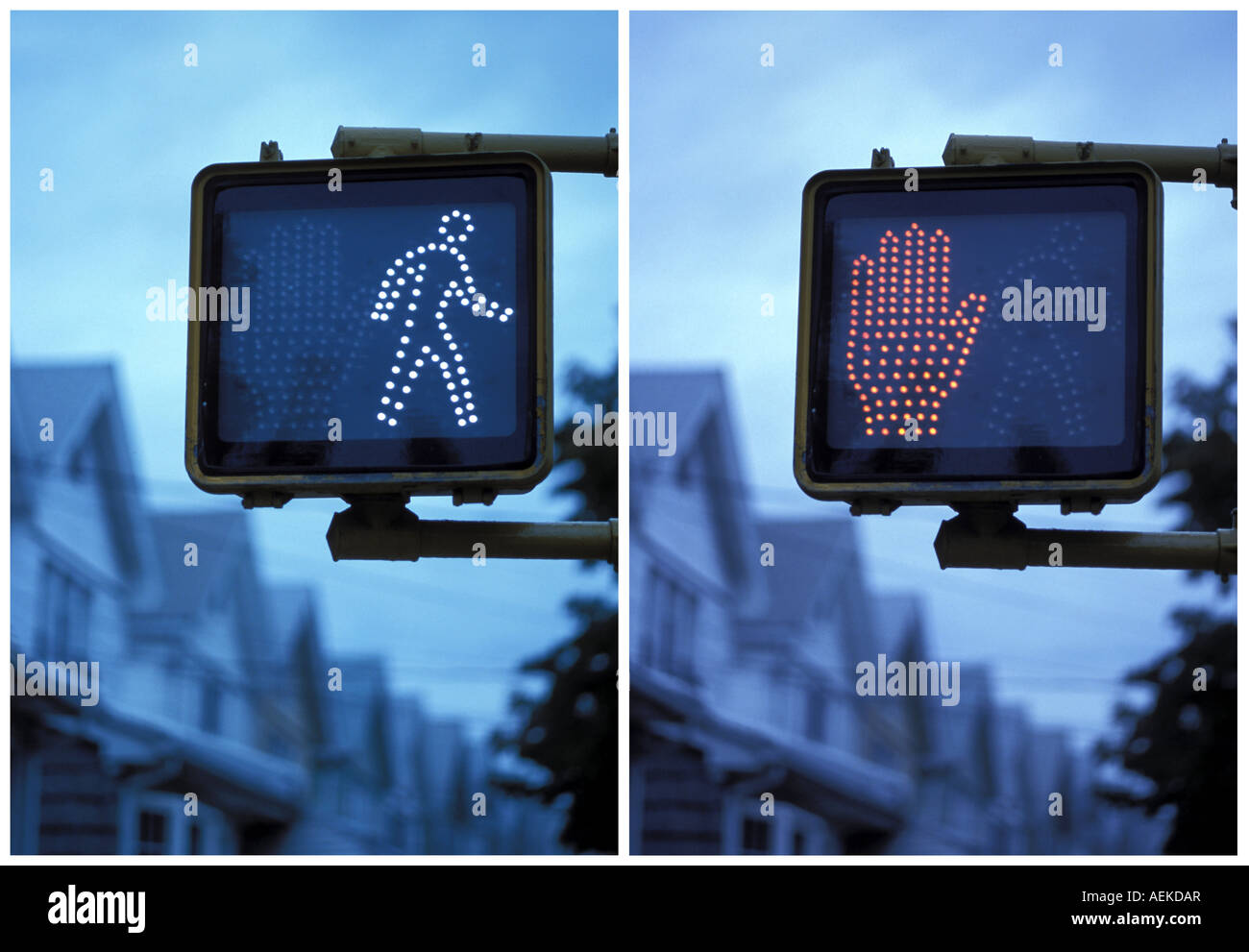 Before and after Walk and do not walk sign Stock Photo - Alamy