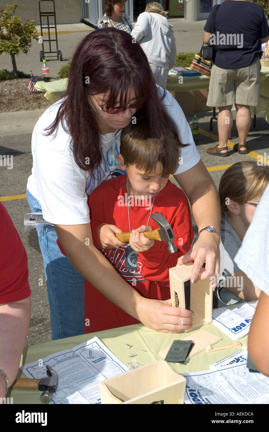Child and parent participates in a kids exploratory day Stock Photo - Alamy