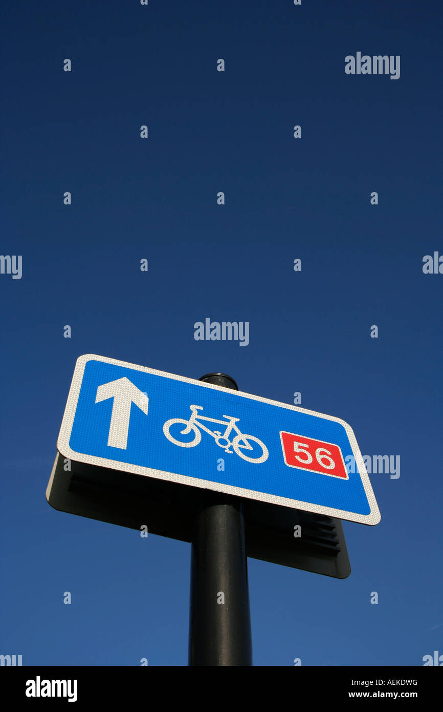 Cycle Route sign Stock Photo - Alamy