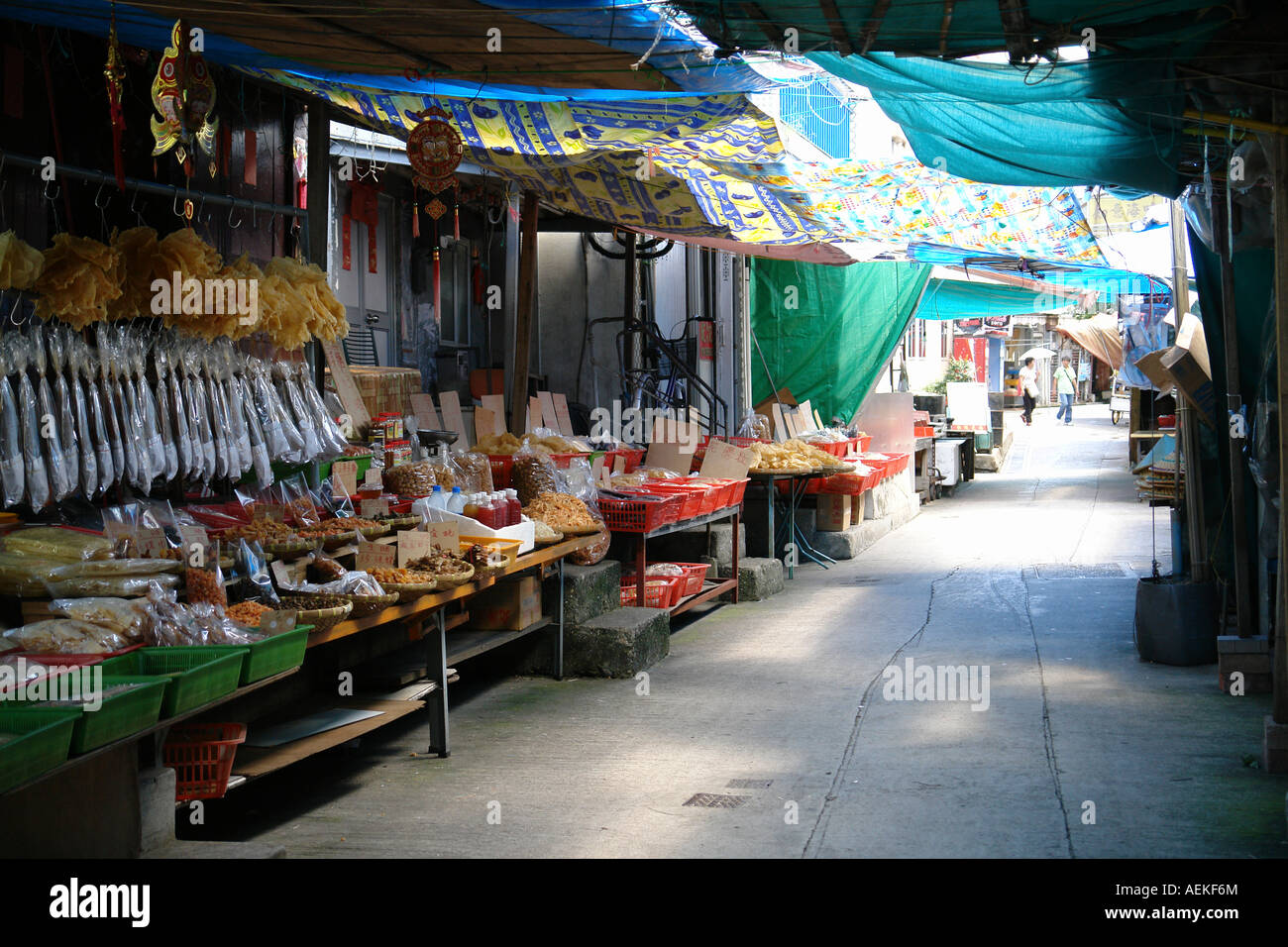 Dried fish vendors in Tai O fishing village in Lantau island Hong Kong ...