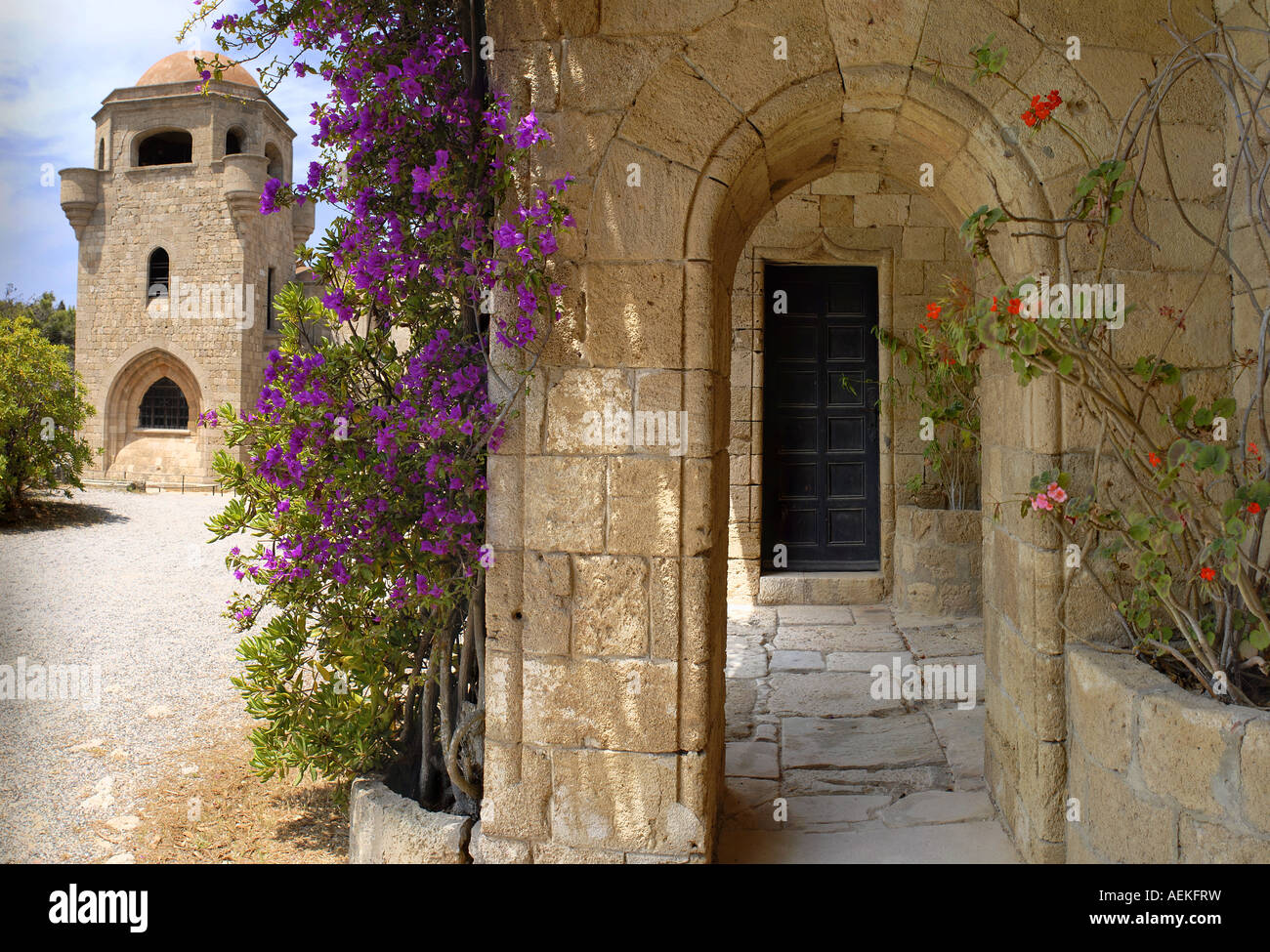 The Filerimos Monastery Island of Rhodes Greece Stock Photo - Alamy