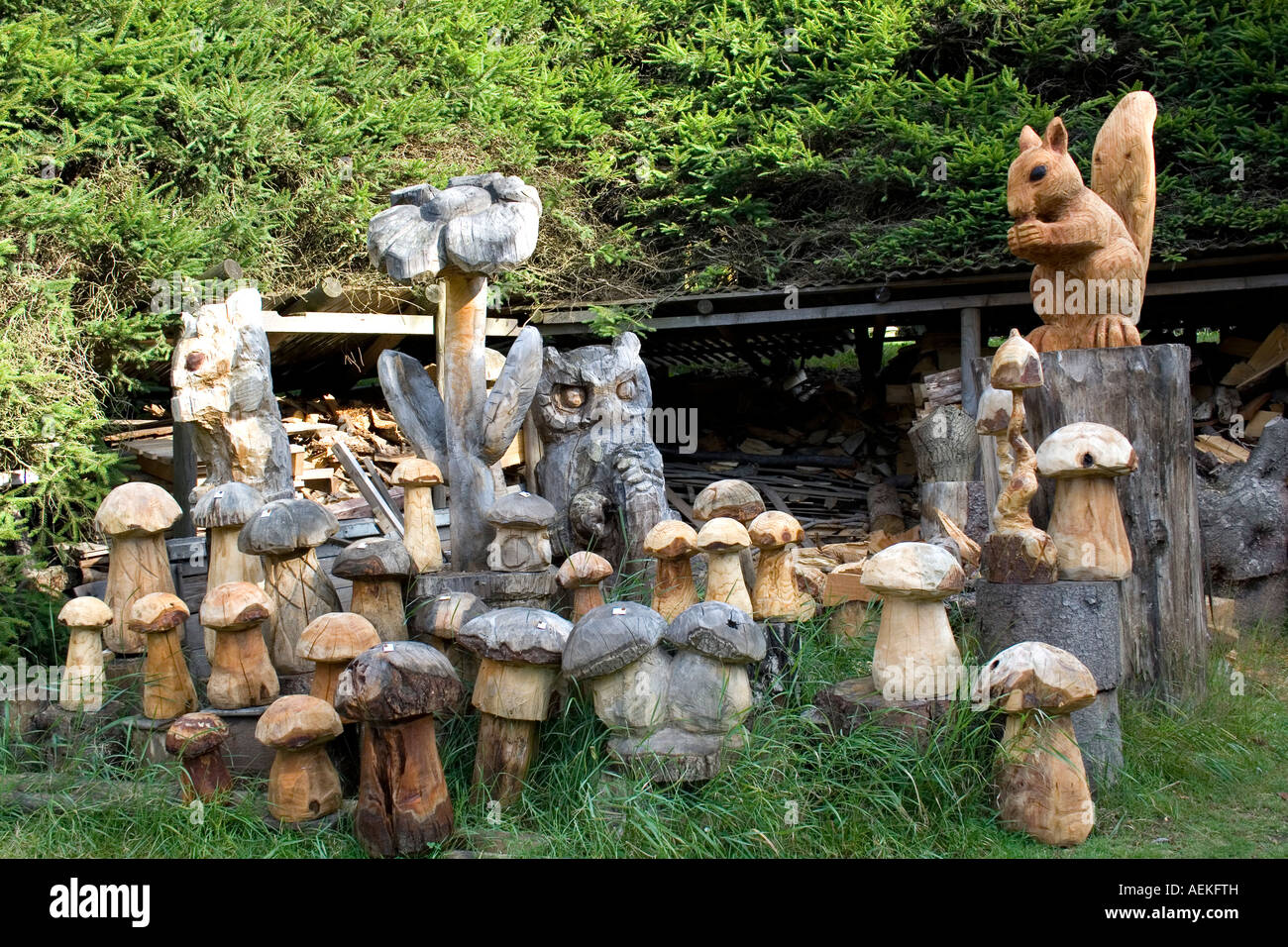 Assembly of Wood Carvings Stock Photo - Alamy