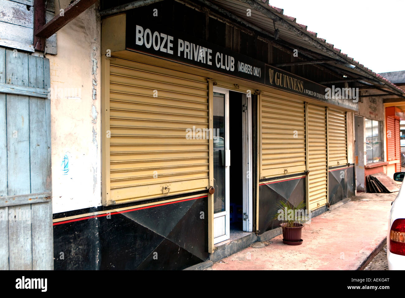 Booze Private Club - Members only - Mauritius Stock Photo - Alamy