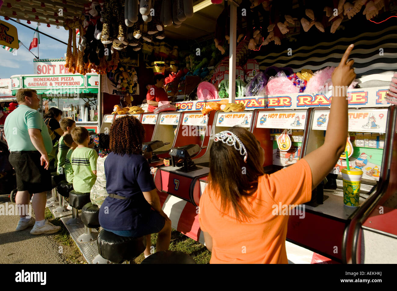 ILLINOIS Grayslake Children pick prizes at arcade booth at Lake County ...