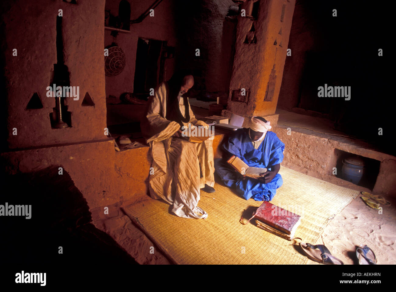 Library with historical hand written books in Chinguetti Mauritania ...