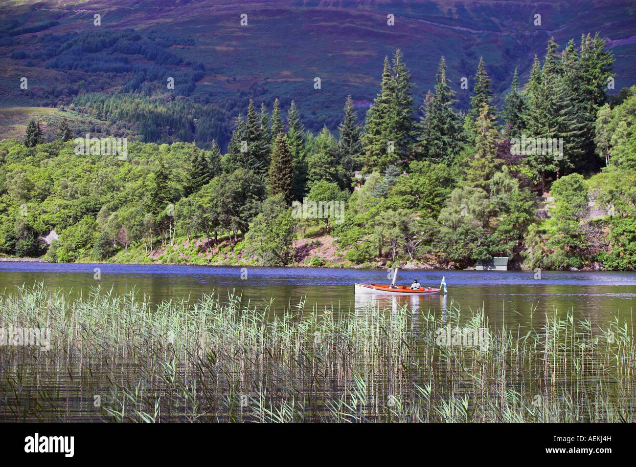 Boat on Loch Ard Stock Photo - Alamy