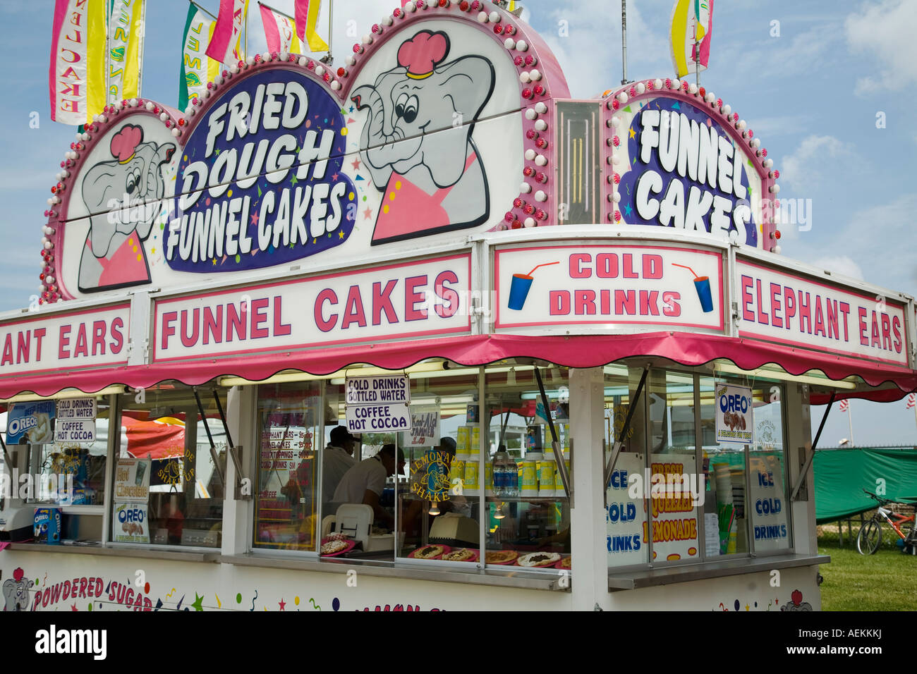 ILLINOIS Grayslake Fast food booth at Lake County Fair signs for fried ...