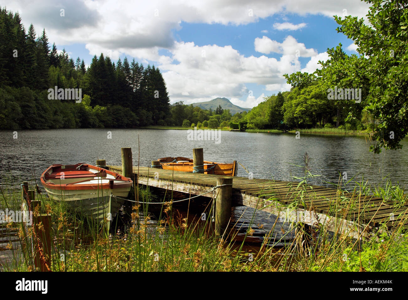 Little Loch Ard near Aberfoyle with Ben Lomond in background Stock ...