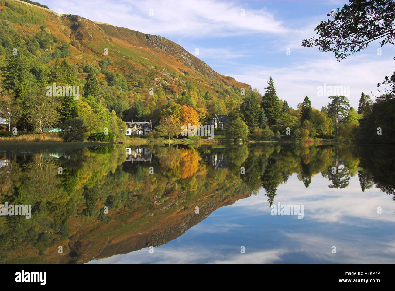 Reflection on Little Loch Ard Stock Photo - Alamy