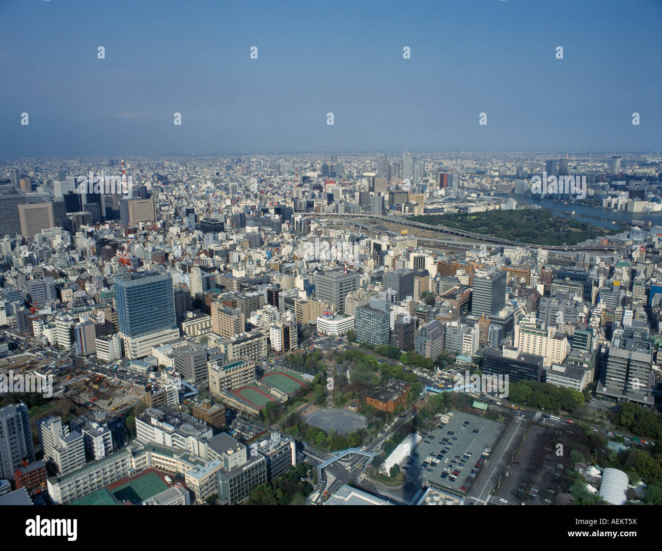 JAPAN Honshu Tokyo Cityscape from Tokyo Tower with high rise buildings ...