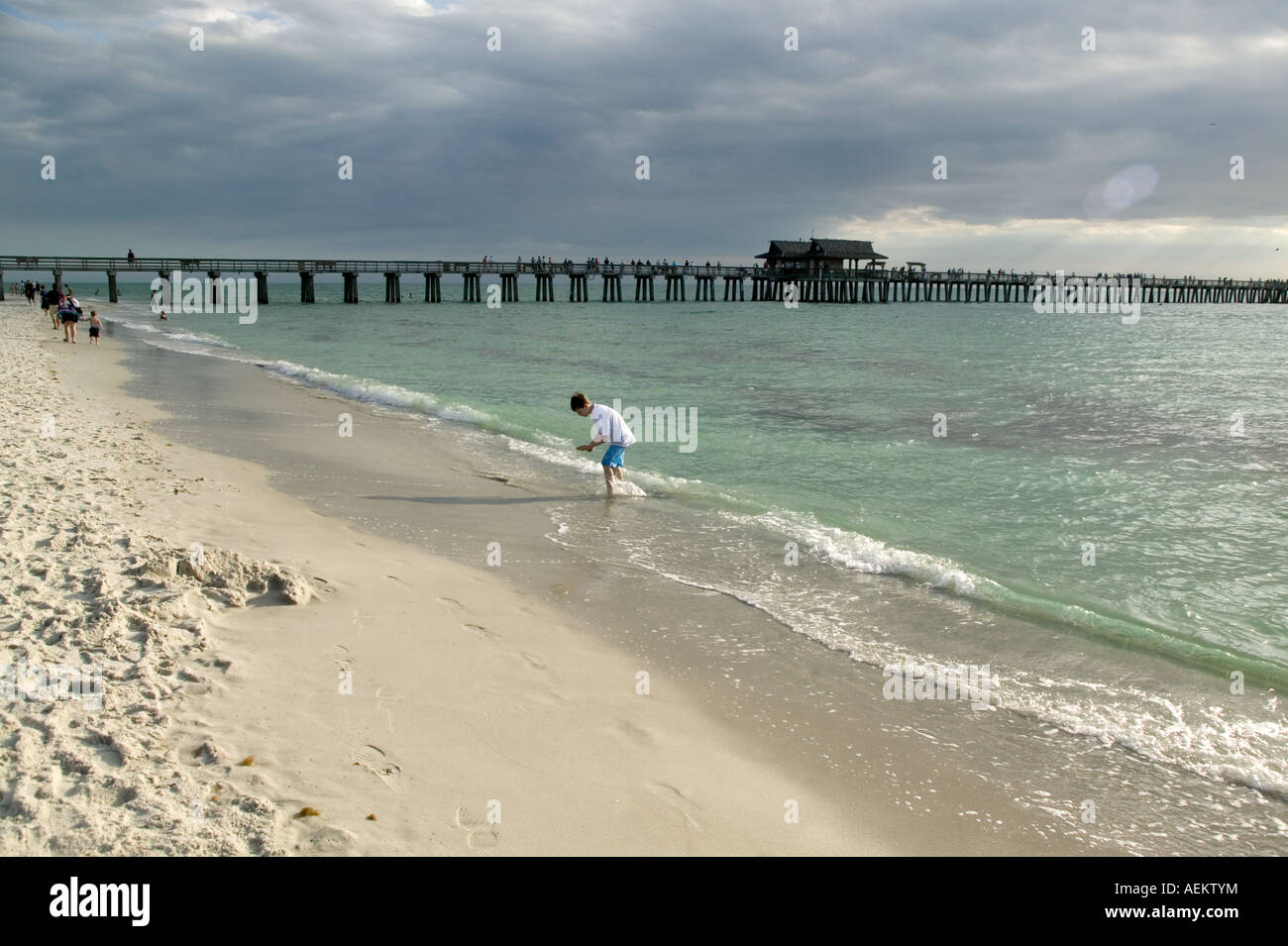 young boy on beach at naples florida USA Stock Photo - Alamy