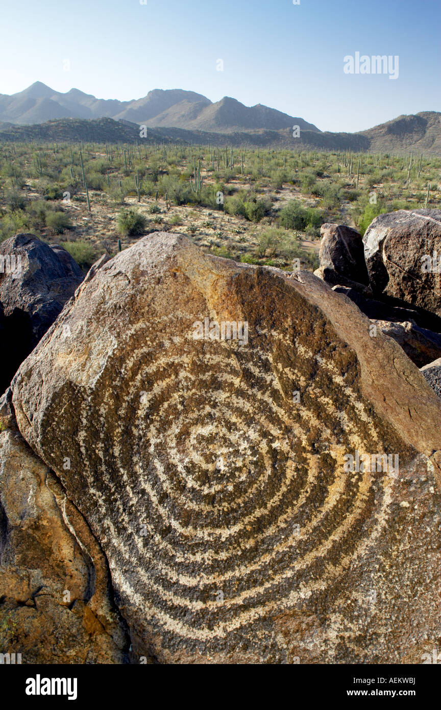 Hohokam rock art Saguaro National Park Arizona Stock Photo - Alamy