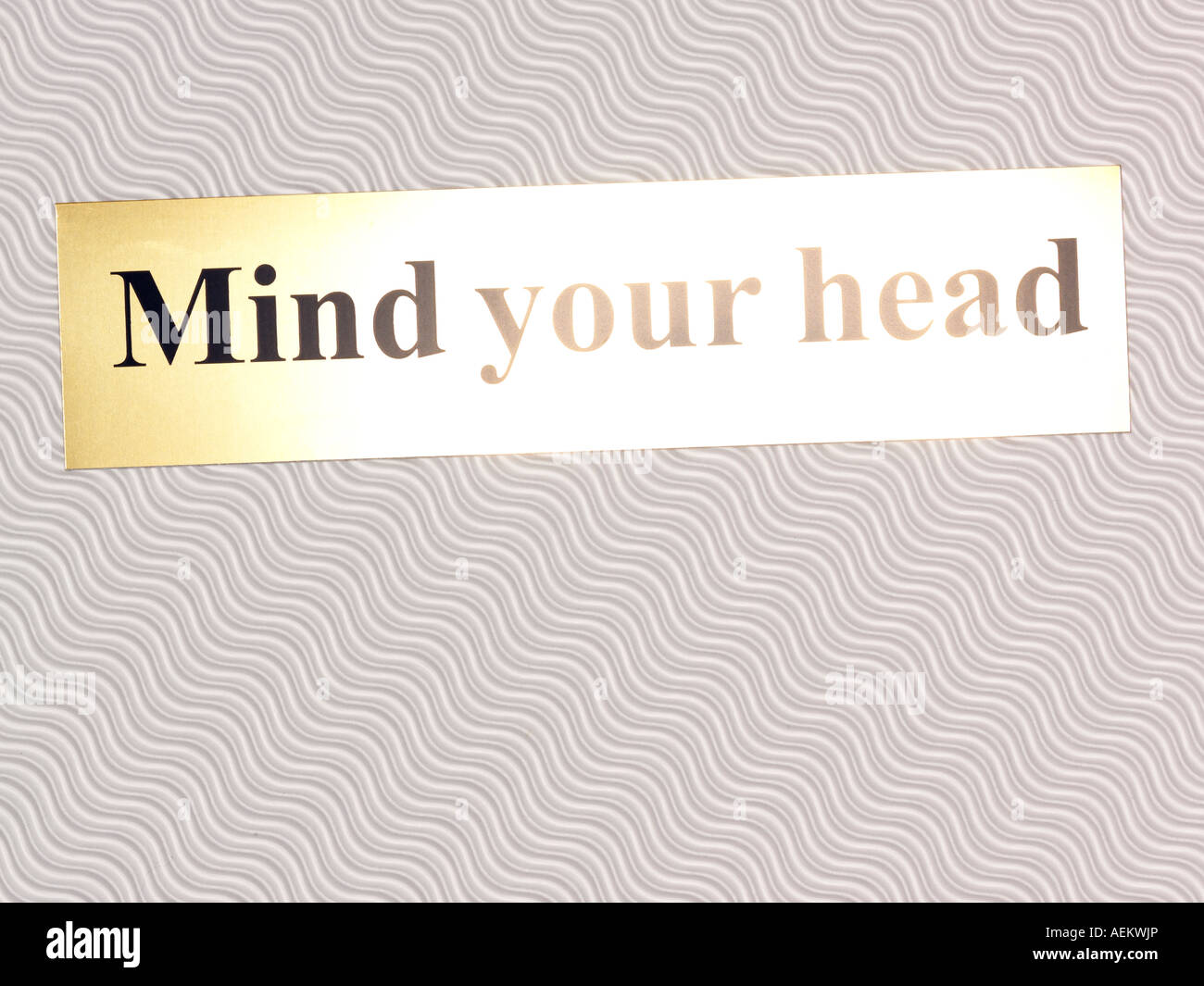 mind your head sign on wavy background Stock Photo - Alamy