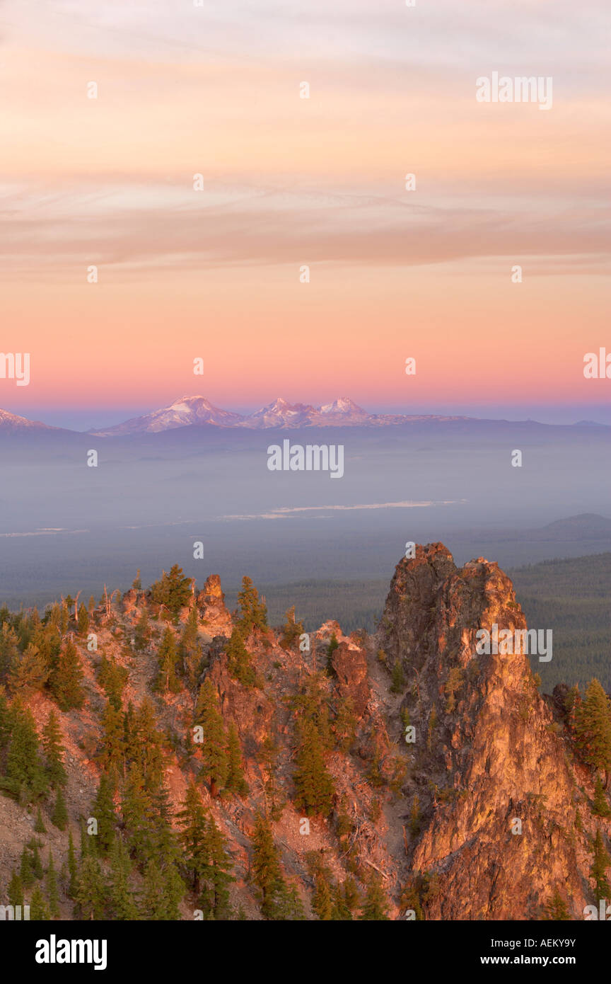 Sunrise from Paulina Peak with Paulina Lake Newberry National Volcanic ...