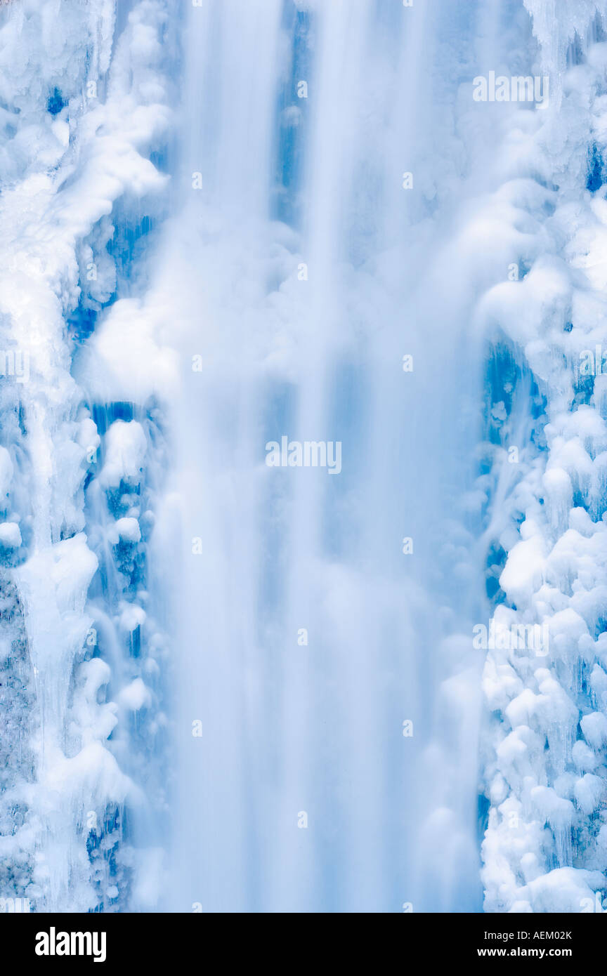 Multnomah Falls with ice Oregon Stock Photo - Alamy