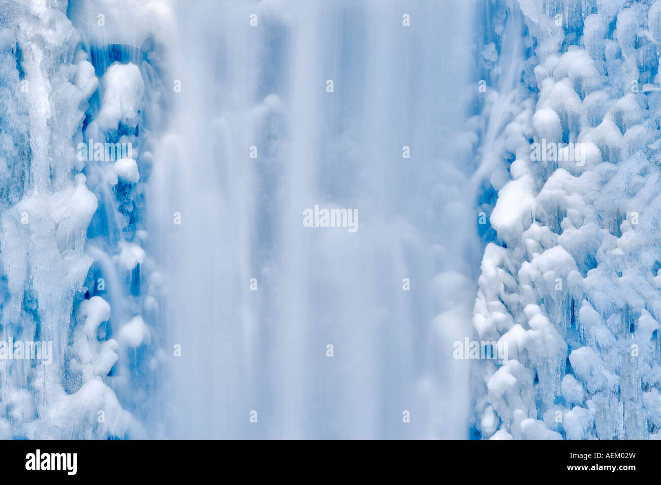 Multnomah Falls with ice Oregon Stock Photo - Alamy