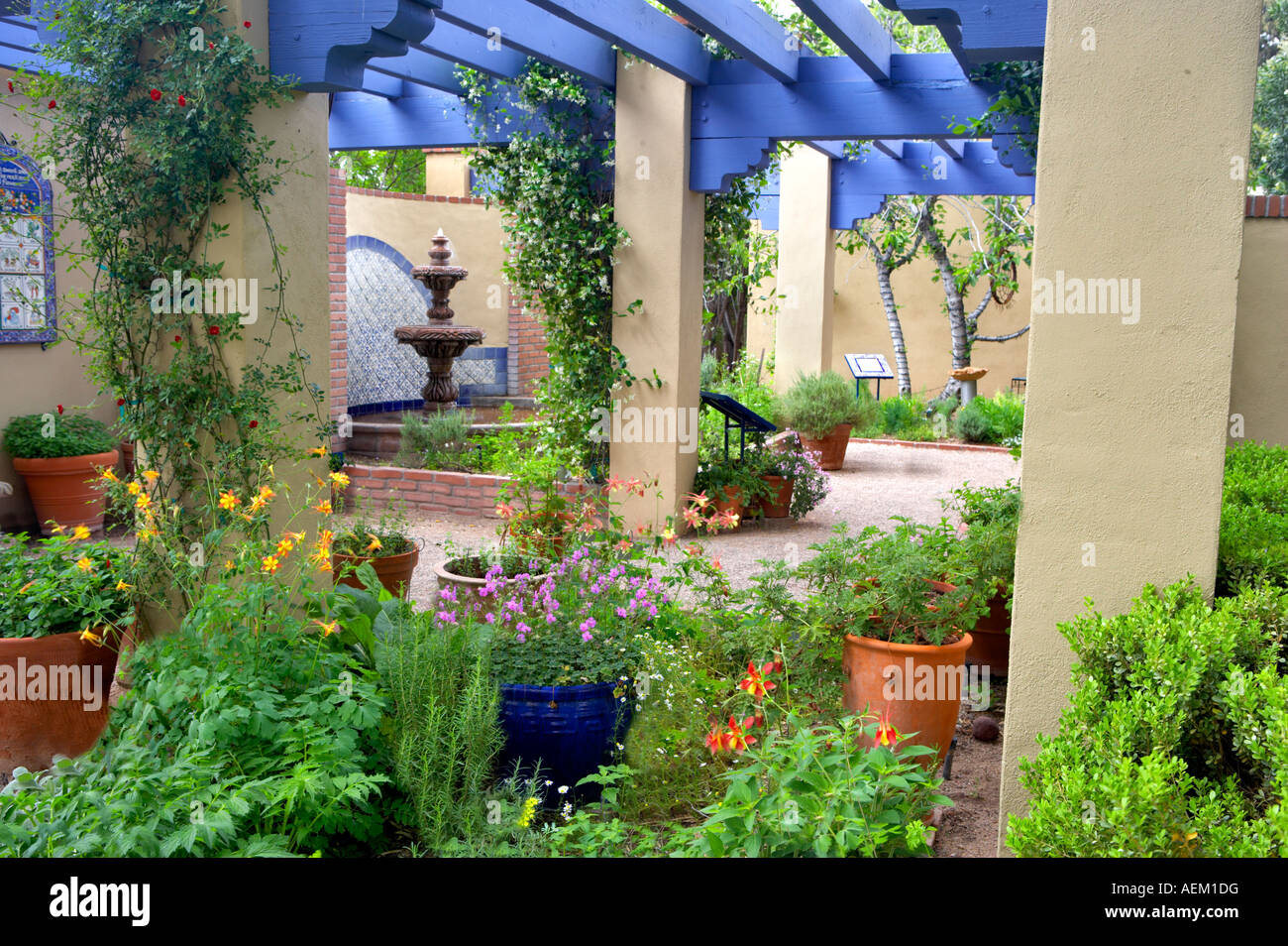 Courtyard in Tucson Botanical Gardens Tucson Arizona Stock Photo - Alamy