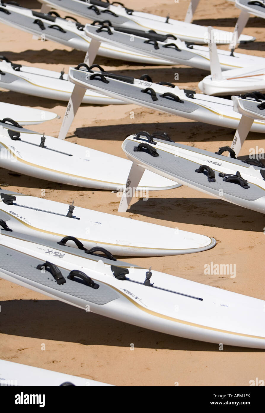 windsurf boards on the beach Stock Photo - Alamy