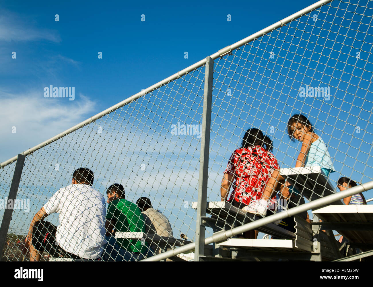 ILLINOIS Grayslake People sit on metal bleachers at Lake County Fair ...