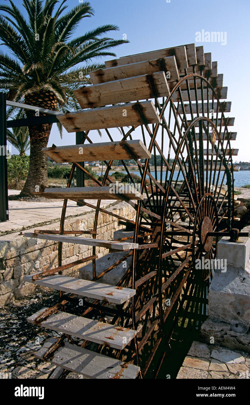 Water wheel, Swallow Holes, near Argostoli, Kefalonia, Greece Stock ...