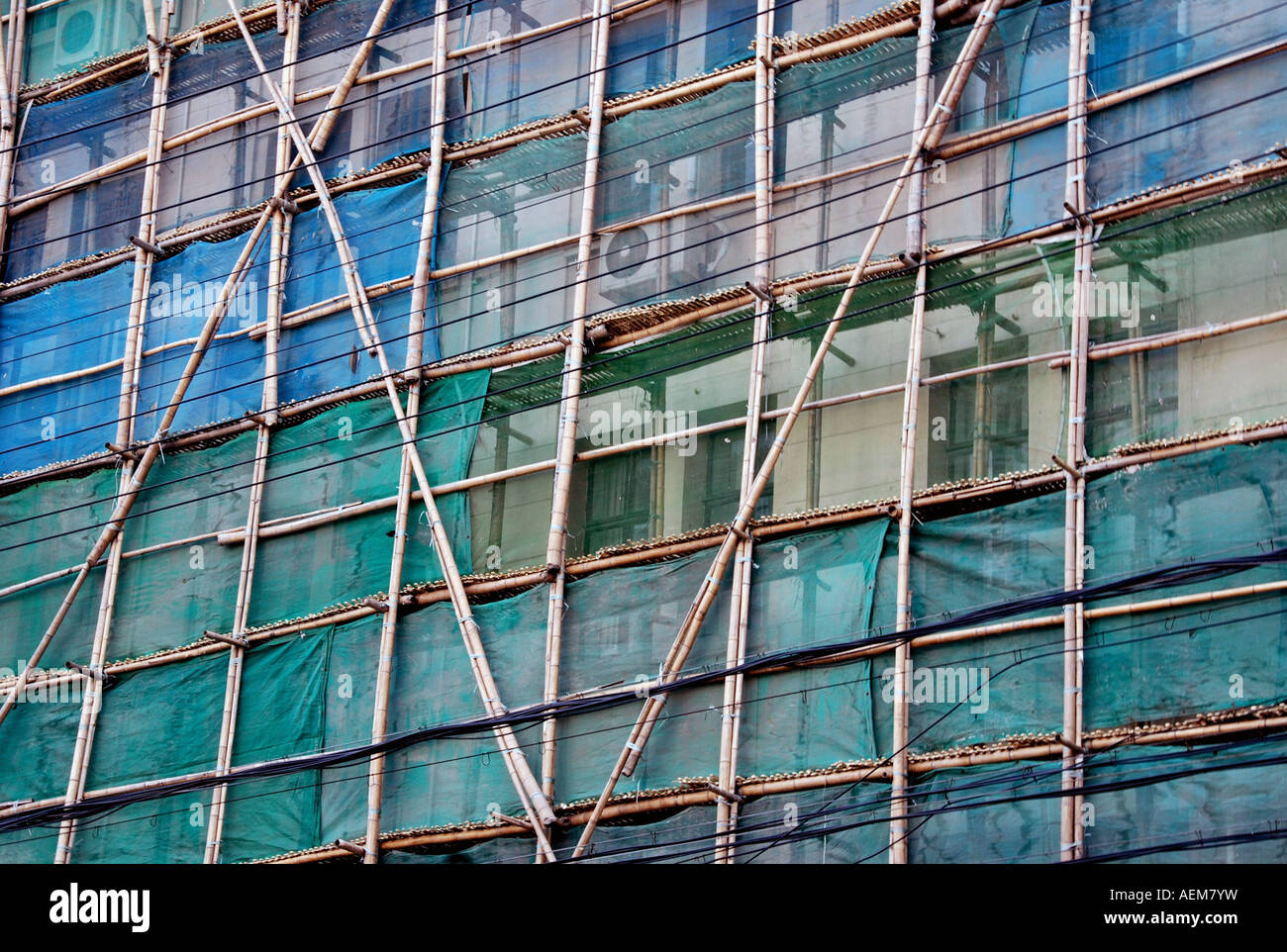 Bamboo Scaffolding in Shanghai China Stock Photo - Alamy
