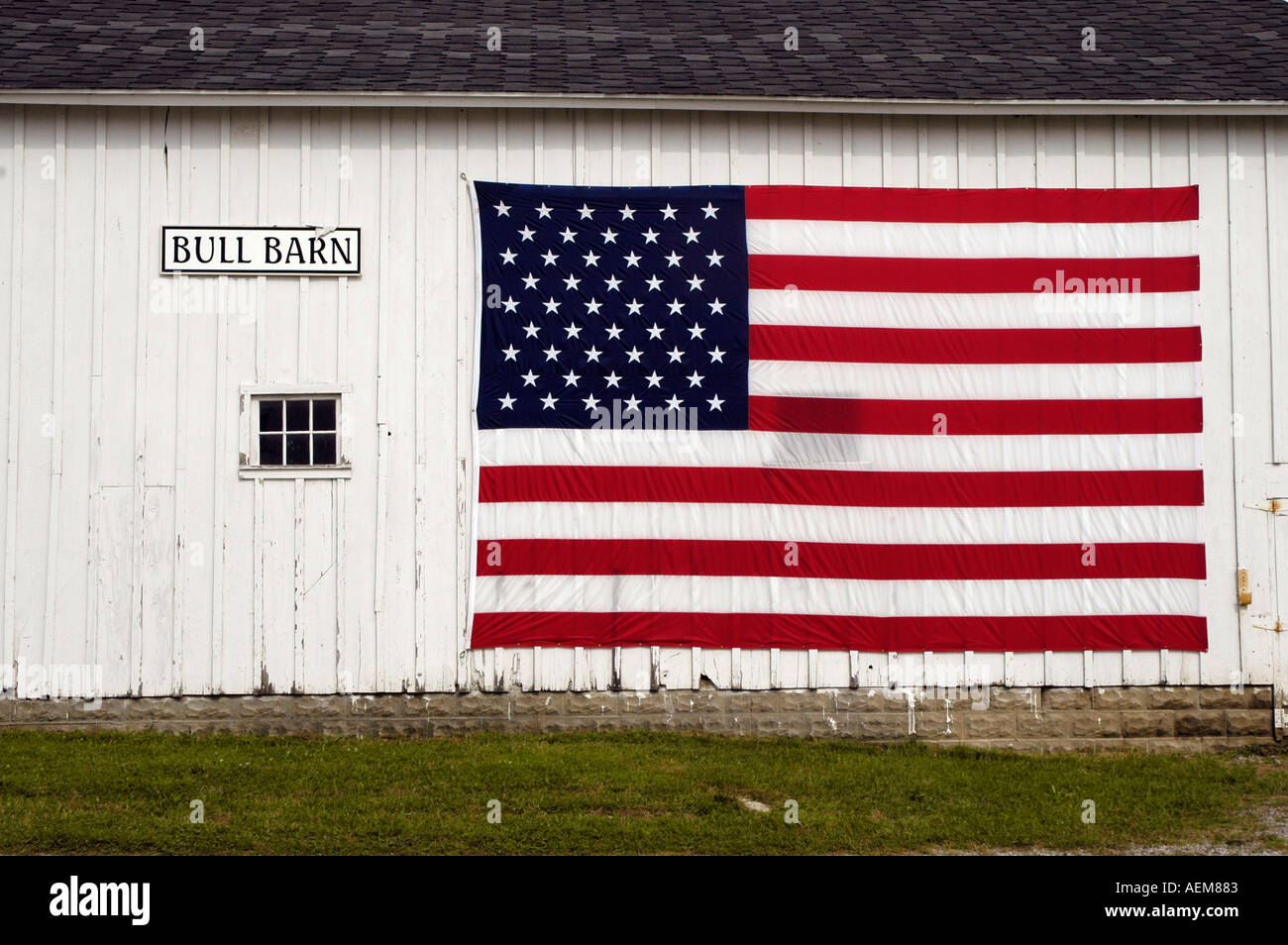 Large American Flag on the side of a barn Stock Photo - Alamy