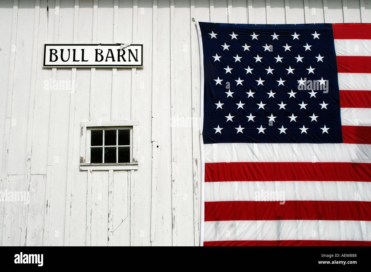 Large American Flag on the side of a barn Stock Photo - Alamy