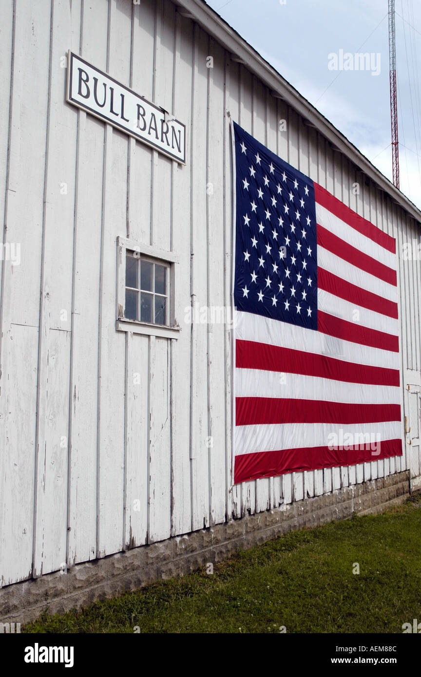 Large American Flag on the side of a barn Stock Photo - Alamy