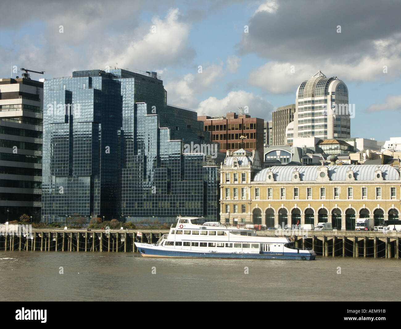 River Thames London UK restored Billingsgate Market Stock Photo - Alamy
