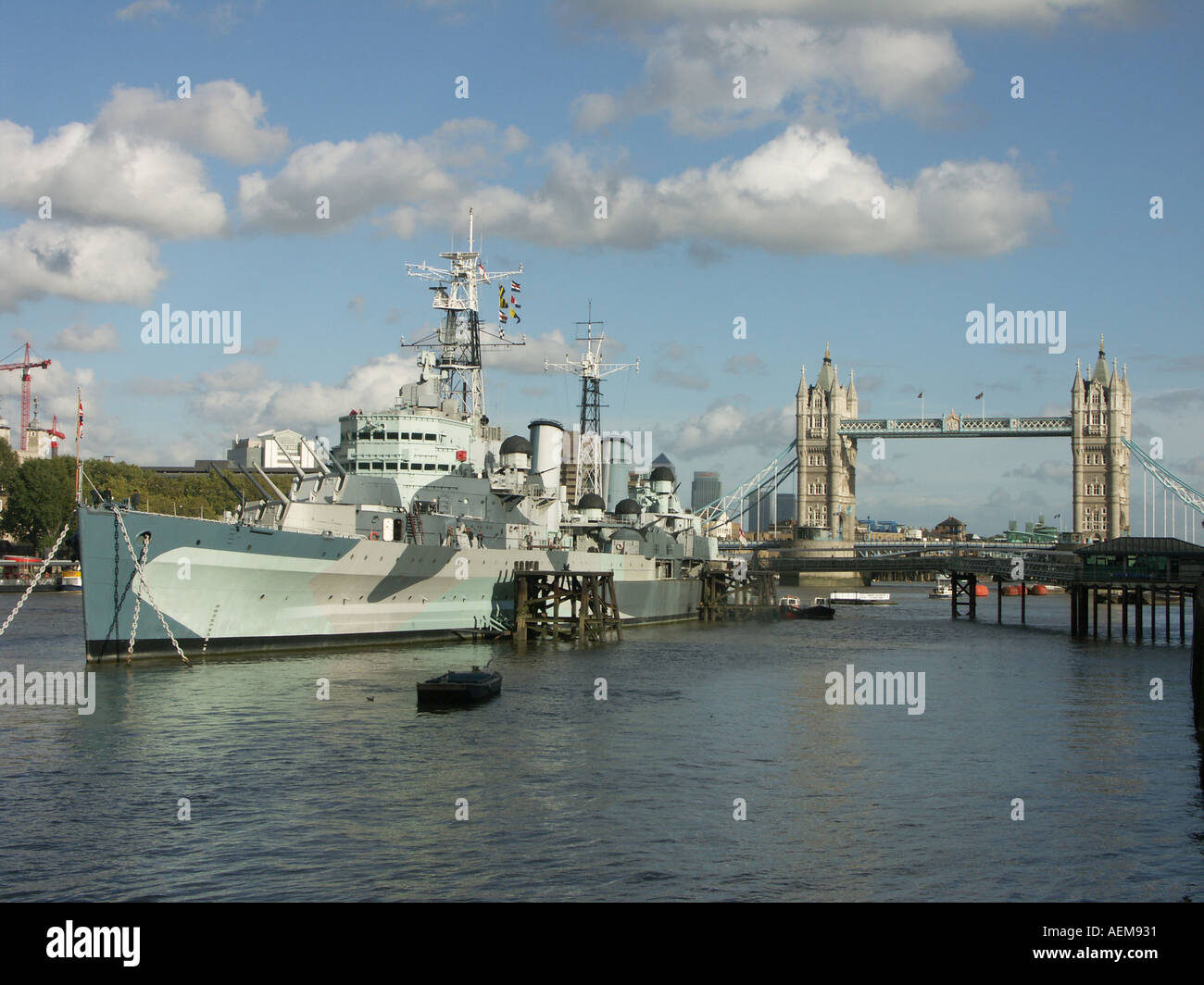 HMS Belfast on River Thames by Tower Bridge London UK Stock Photo - Alamy
