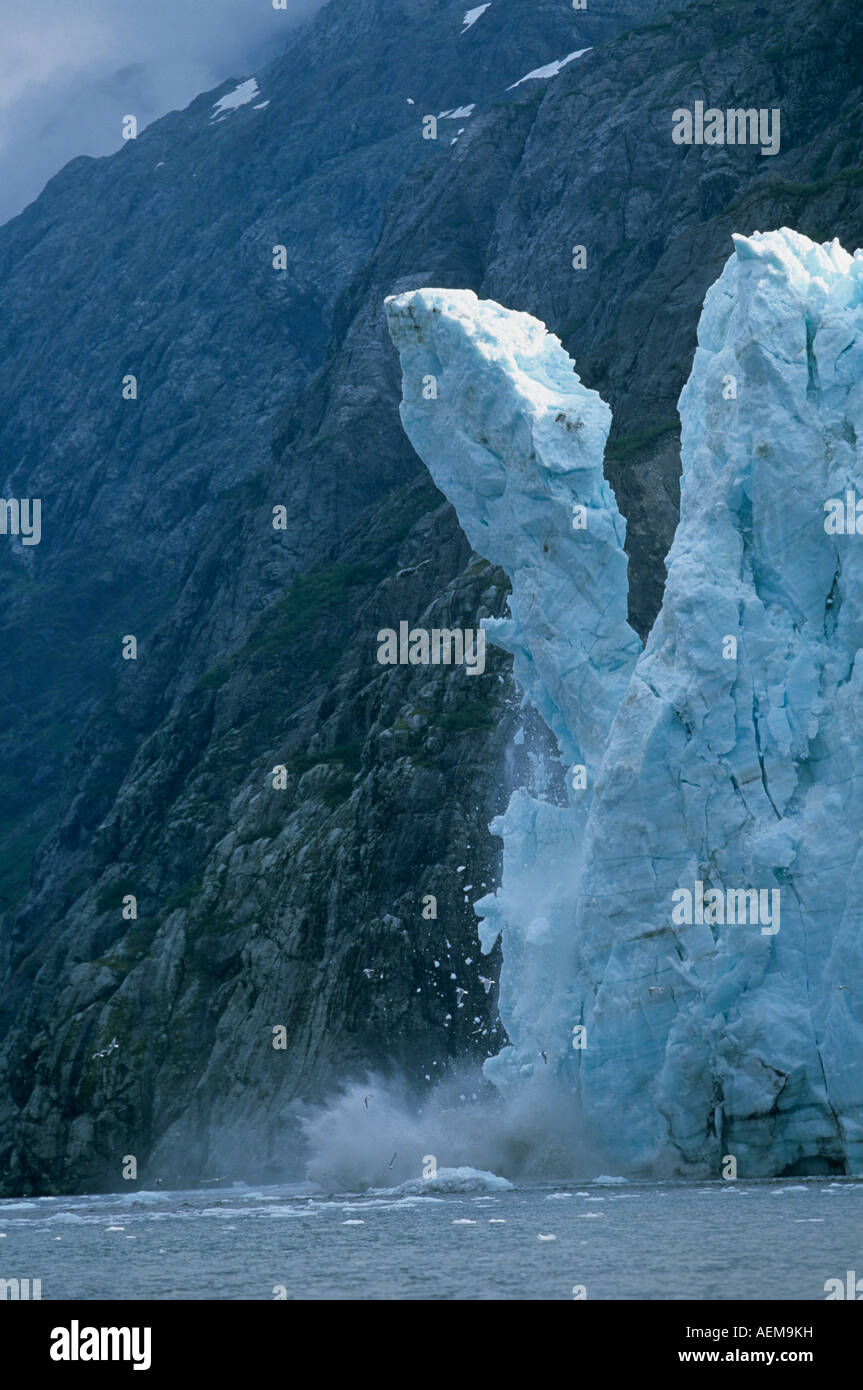 USA Alaska Glacier Bay National Park Massive icebergs calve from face ...