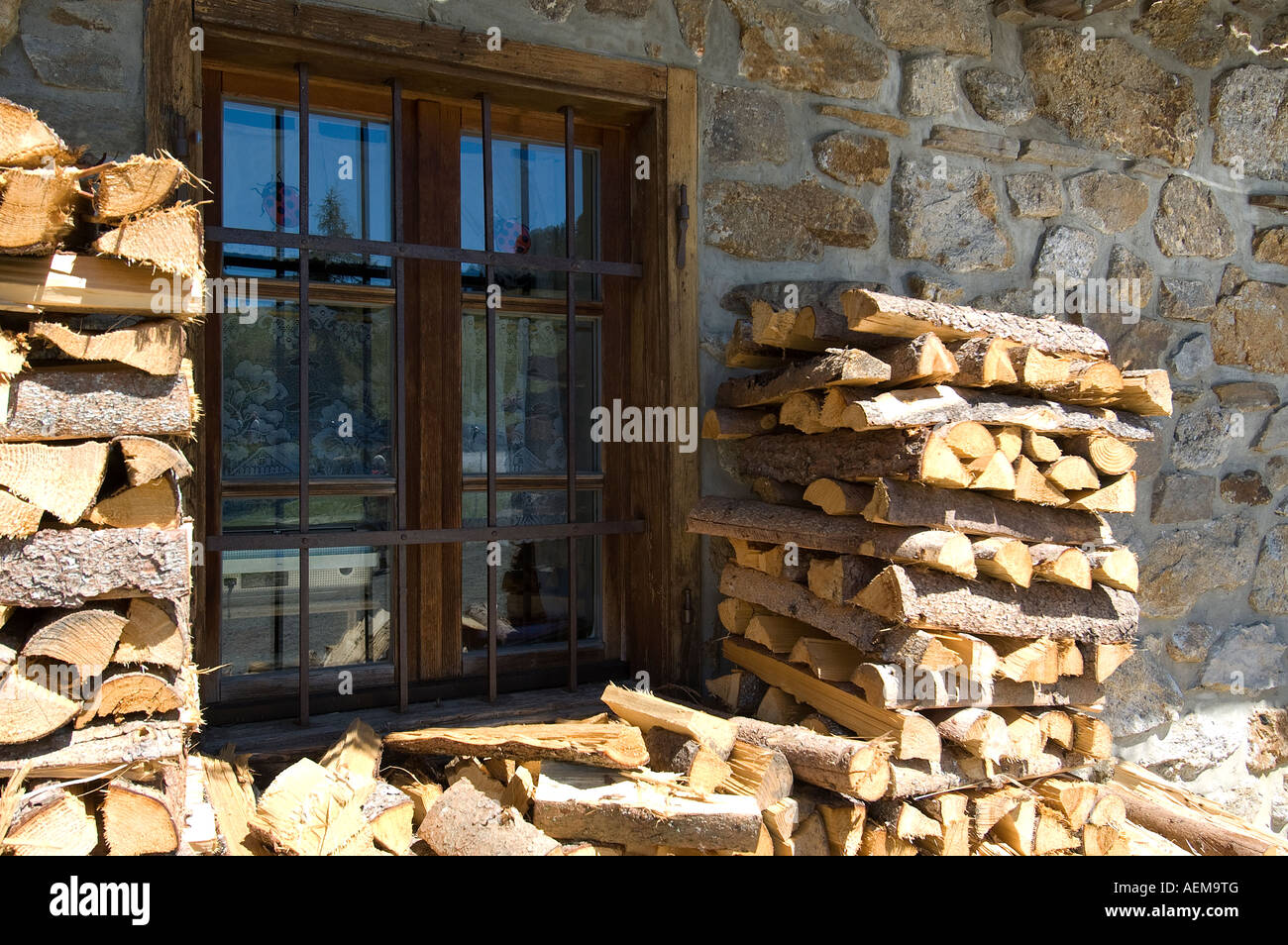An house with fire wood Stock Photo - Alamy