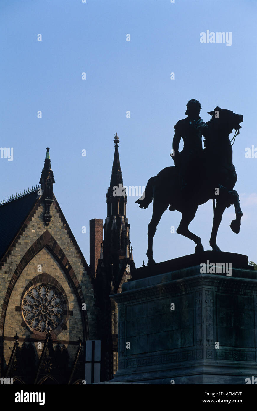 USA Maryland Rising sun silhouettes statue of Lafayette in Baltimores ...