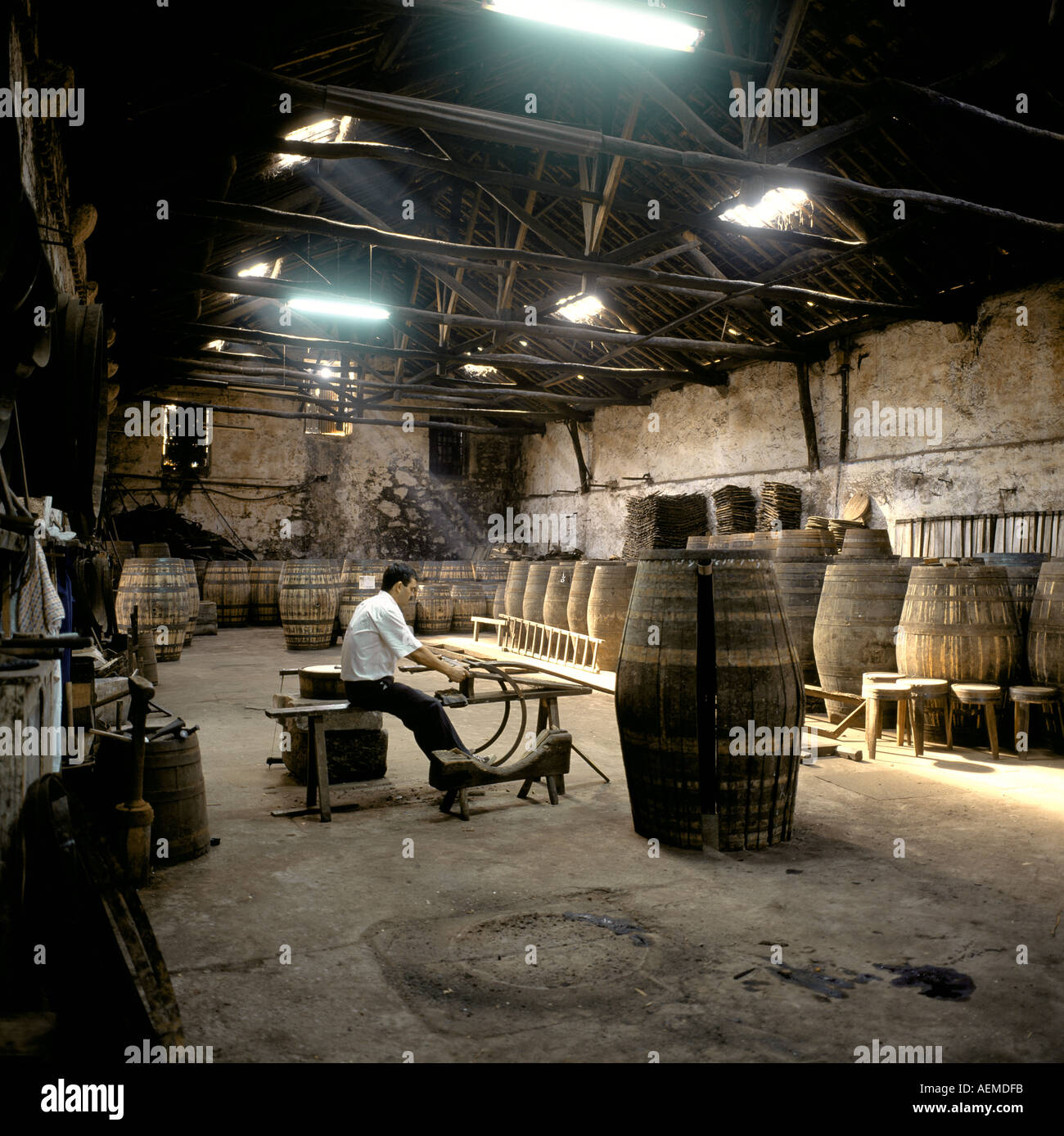 Barrels cooperage, cooper making barrel, Ferreira lodge, Vila Nova de ...