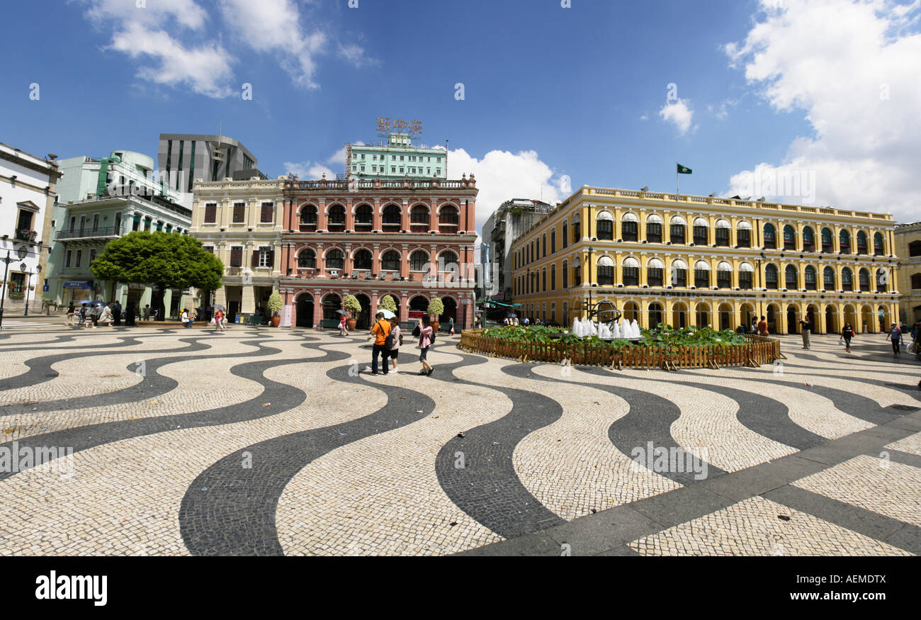 Largo do Senado main square in Macau China Stock Photo - Alamy