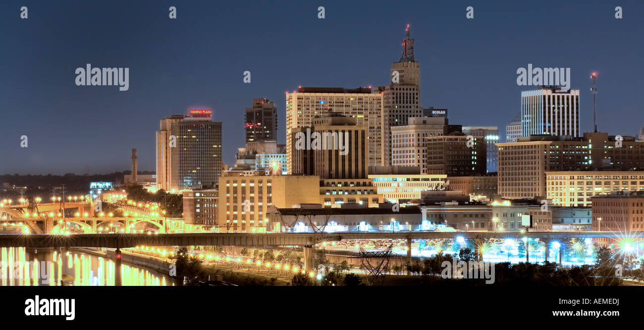 A cityscape of the Saint Paul Minnesota skyline at night Stock Photo ...