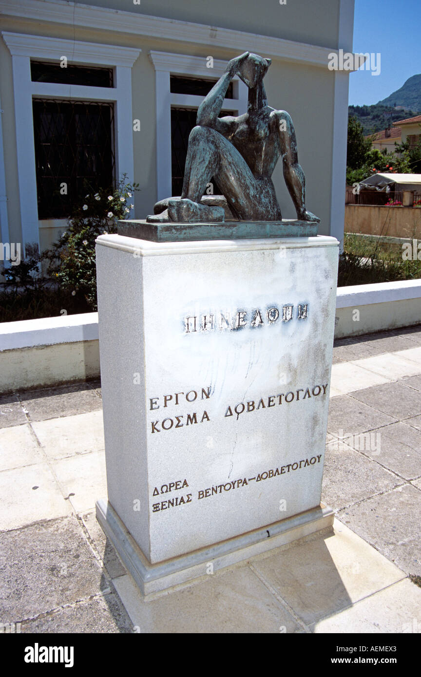 Statue of Penelope, wife of Odysseus, Vathi, Ithaca, Greece Stock Photo ...